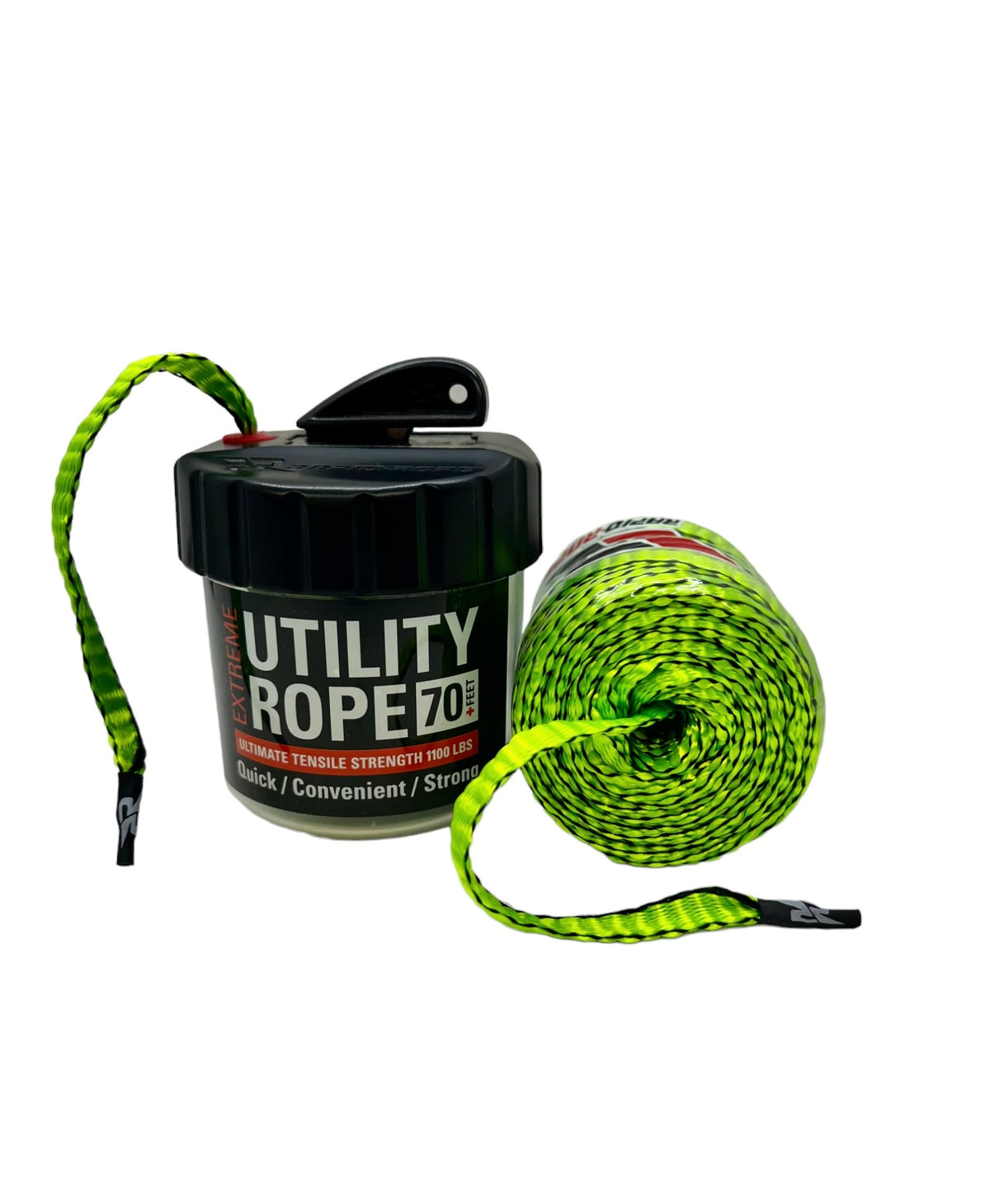 Neon Green Utility Rope in a Mini Rapid Rope Canister - Rapid Rope