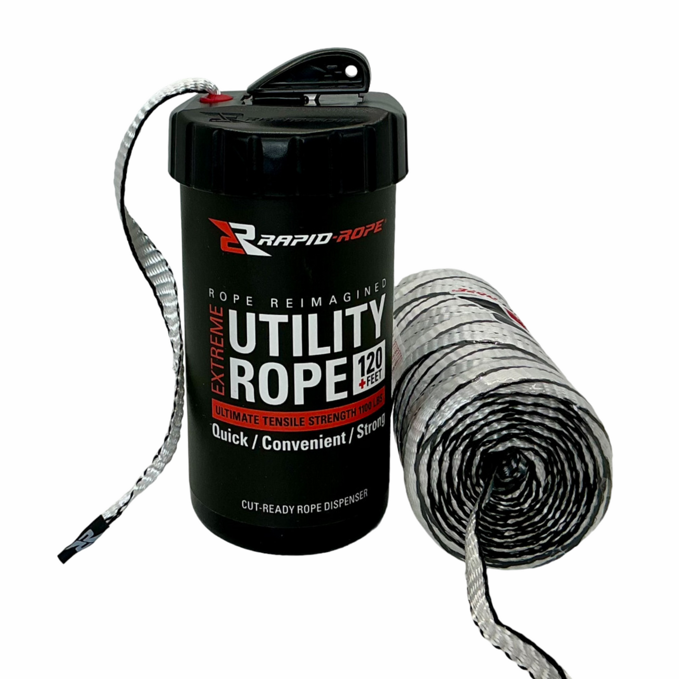 White Utility Rope in a Large Rapid Rope Canister - Rapid Rope