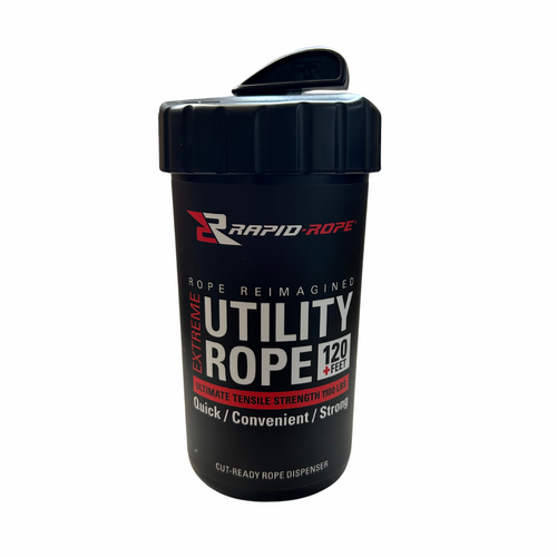 Red Utility Rope in a Large Rapid Rope Canister - Rapid Rope
