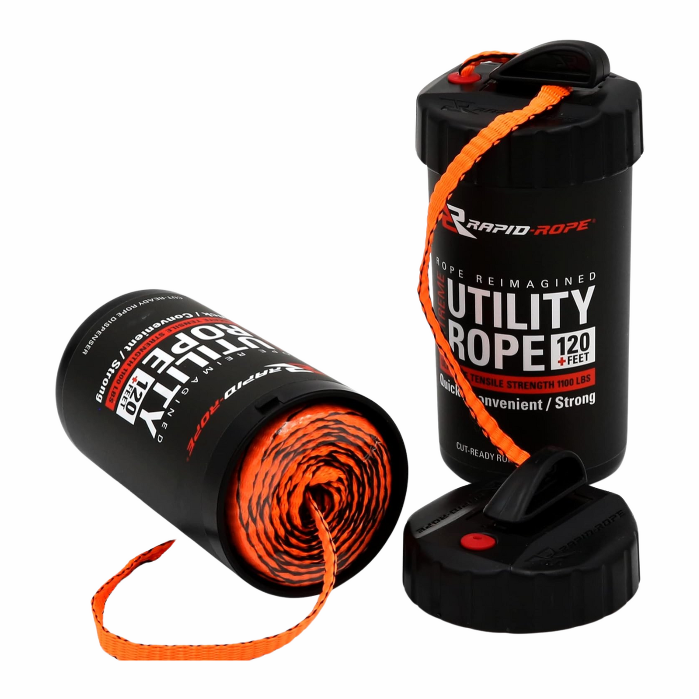 Safety Orange Utility Rope in a Large Rapid Rope Canister - Rapid Rope